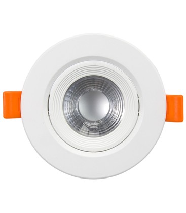 7W Ø10cm LED indbygningsspot - Hul: Ø8 cm, Mål: Ø10 cm, Indbygget driver